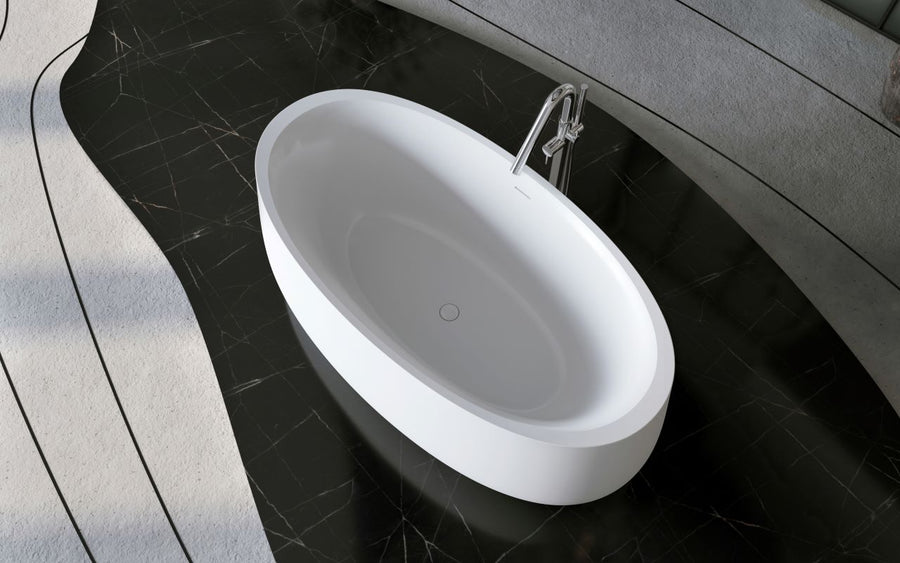 Leah Wht Freestanding Solid Surface Bathtub – Aquatica Baths USA ...